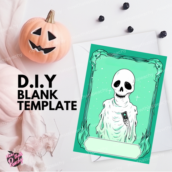 Tarot Card Ghost Blank Invite Template Printable Halloween DIY Spooky ...