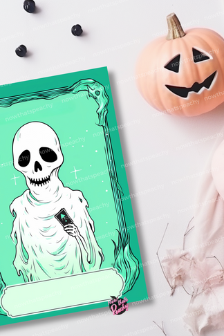 Tarot Card Ghost Blank Invite Template Printable Halloween DIY Spooky ...