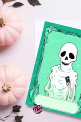 Tarot Card Ghost Blank Invite Template Printable Halloween DIY Spooky ...