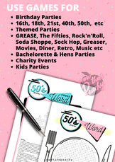 Retro Fun: 1950s Diner Crossword & Find a Word Game Pack PRINTABLE ...