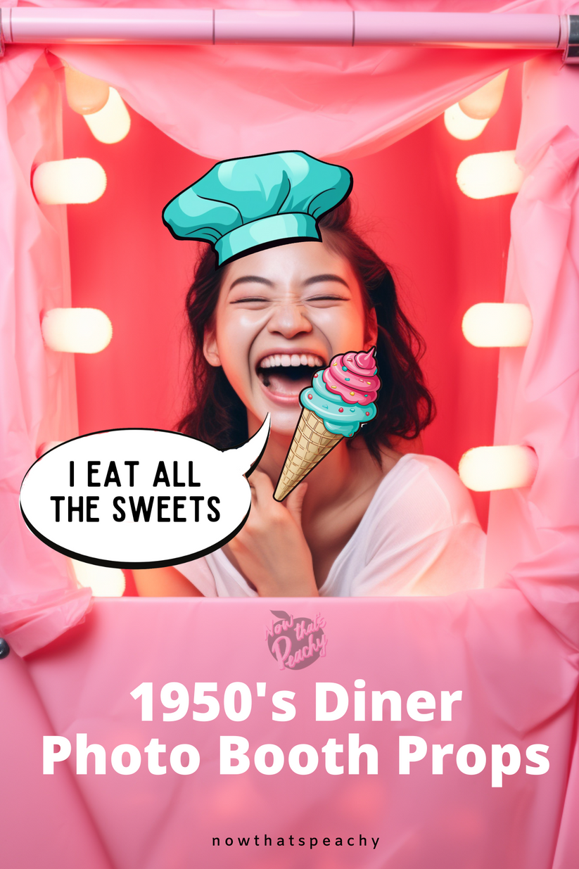1950s Diner Photo booth PRINTABLES Party Props Sock Hop themed DIY ...
