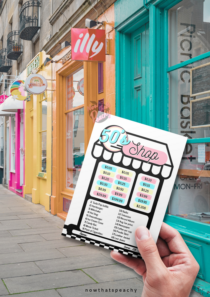 Guess the 1950s Diner Shop Game Party PRINTABLE, Test Your Knowledge ...