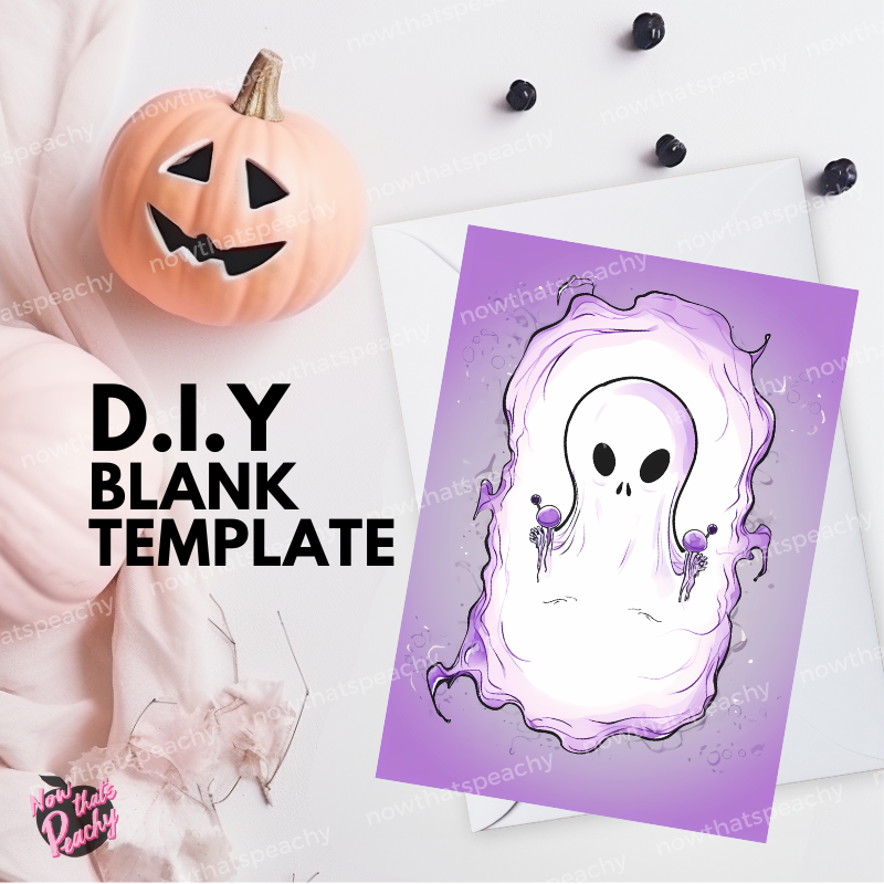 Ghost Invite Blank Template Printable Halloween DIY Spooky Wall Art ...