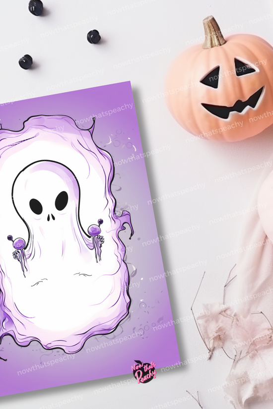 Ghost Invite Blank Template Printable Halloween DIY Spooky Wall Art ...