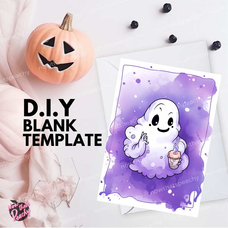 Ghost Invite Blank Template Printable Halloween DIY Spooky Wall Art ...