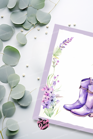Boho Rodeo Style Watercolor Blank Template Invite Wedding Bachelorette ...