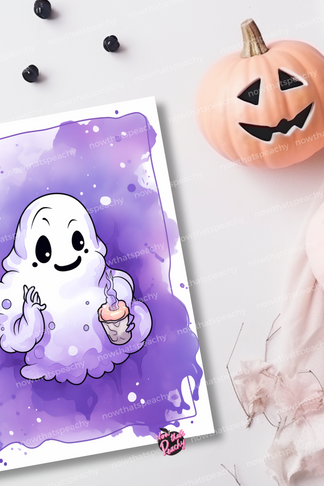 Ghost Invite Blank Template Printable Halloween DIY Spooky Wall Art ...