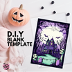 Pastel Haunted House Blank Halloween Invite Template DIY Printable ...