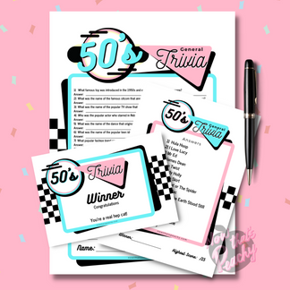 Printable 1950s Trivia Quiz Game - Nostalgic Fun for Themed Parties & Events – Now That's Peachy