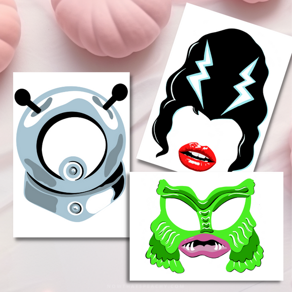 B-Grade Monster Photo booth PRINTABLES Mask Props themed Horror Movie ...