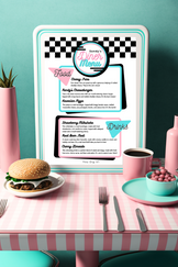 Custom DINER 50's Food Menu Party PRINTABLE, Rock'n'roll Soda Pop Retr ...