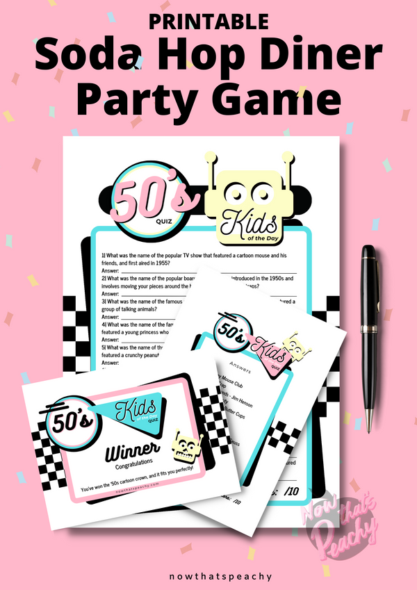 Printable 1950s Trivia Quiz Game - Nostalgic Fun for Themed Parties ...
