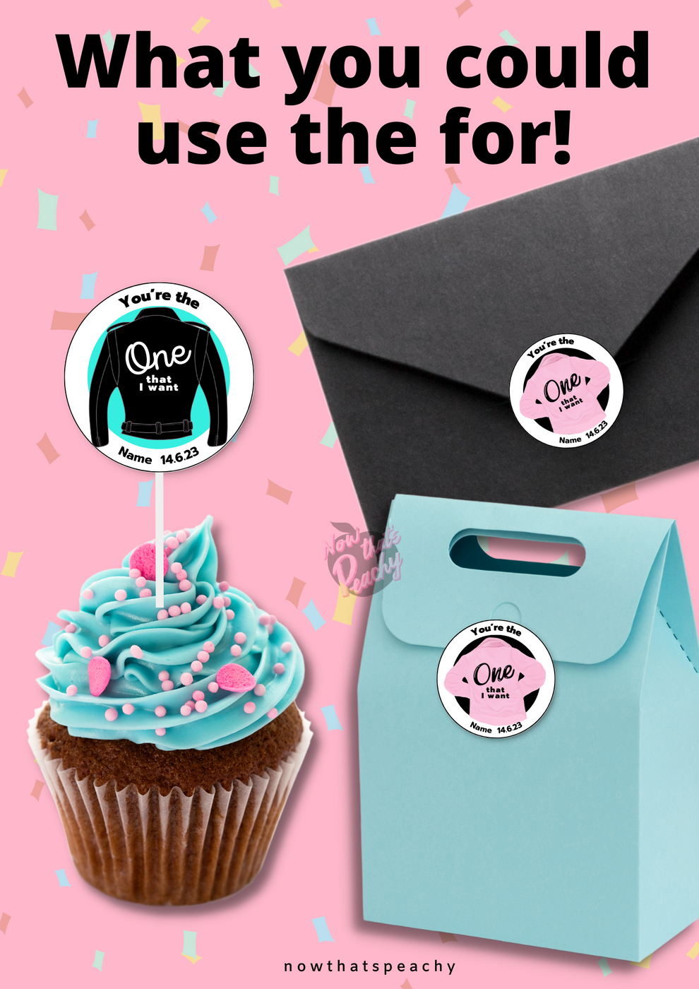 Grease 1st Birthday Favor Sticker Circles - Pink Ladies T-Birds Party ...