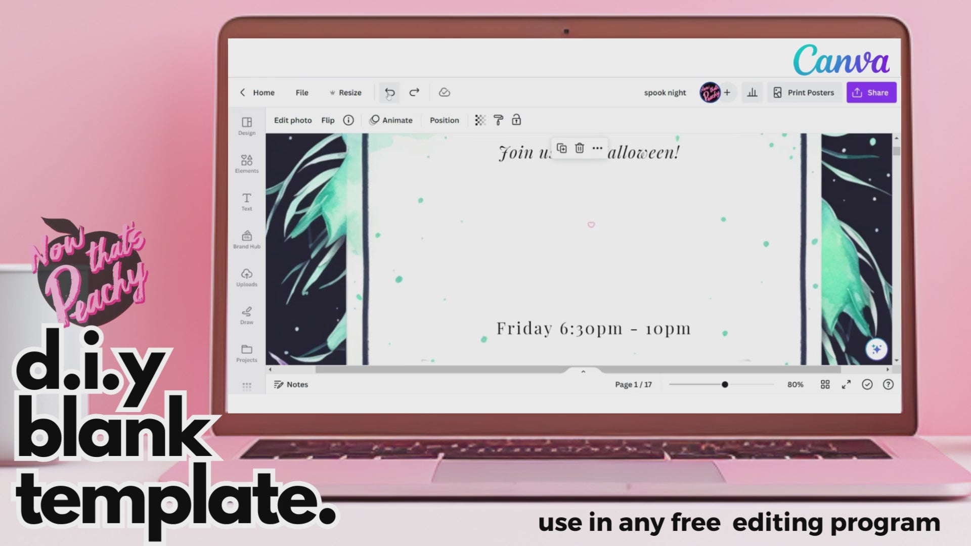 Pastel Bats Watercolor Blank Template for Cards, Invites, Posters ...