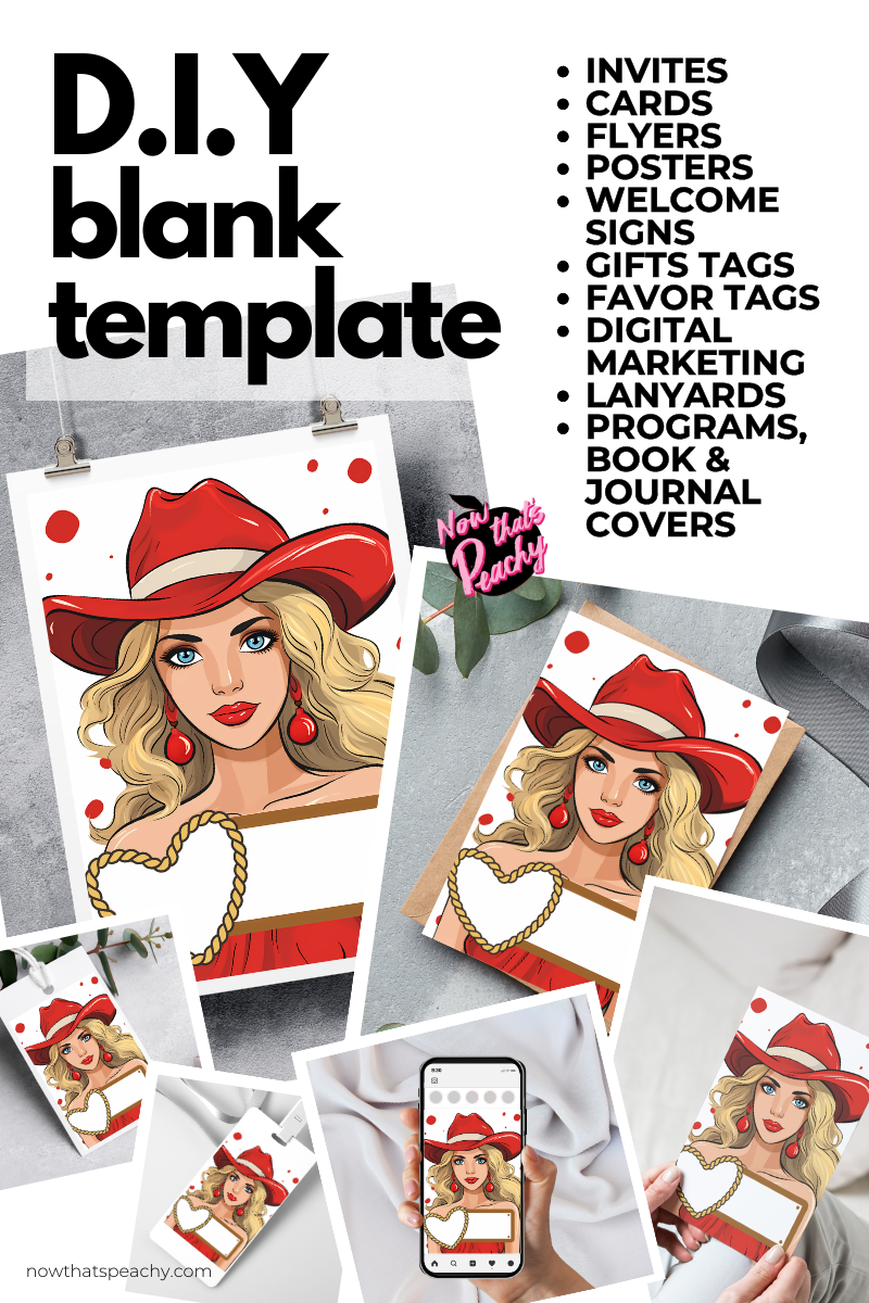 Western Preppy Blank Template, DIY Birthday Party Invitation Printable ...