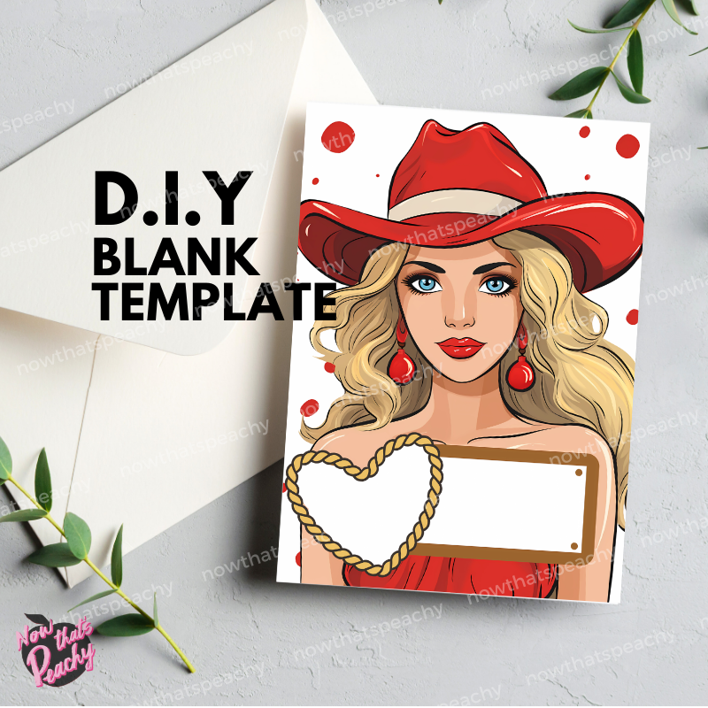Western Preppy Blank Template, DIY Birthday Party Invitation Printable ...