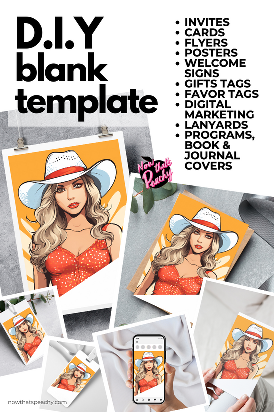 Preppy Cowgirl Blank Template, DIY Custom Invite, Poster, Flyer, Gift ...