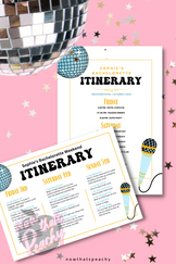 1970s Karaoke Disco Itinerary PRINTABLE Editable Template weekend away ...