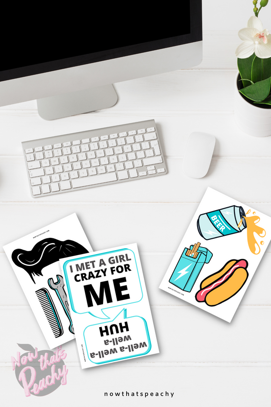 Greaser 1950s Themed Photobooth PROPS PRINTABLE Grease Party Photo boo ...