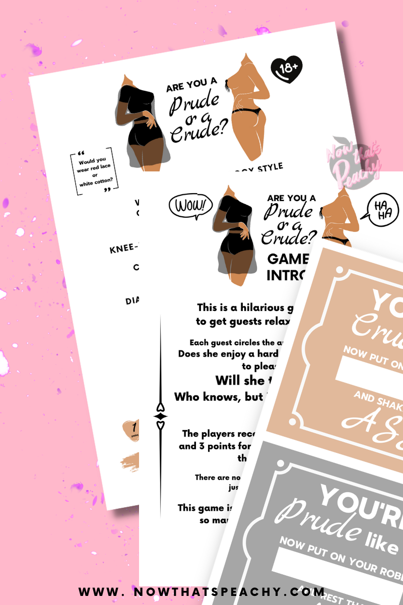 Are you PRUDE or CRUDE Printable Game Instant Download, Bachelorette ...