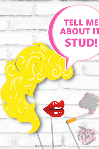 Grease theme Photo booth PRINTABLES Props Pink Ladies themed for Birth ...