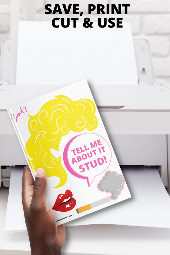 Grease theme Photo booth PRINTABLES Props Pink Ladies themed for Birth ...