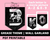 GREASE Custom NAME GARLAND Fifties Personalised Banner bunting Party ...