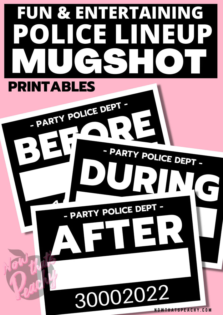 MUGSHOT Before During After Photo booth PRINTABLES police crime lineup ...