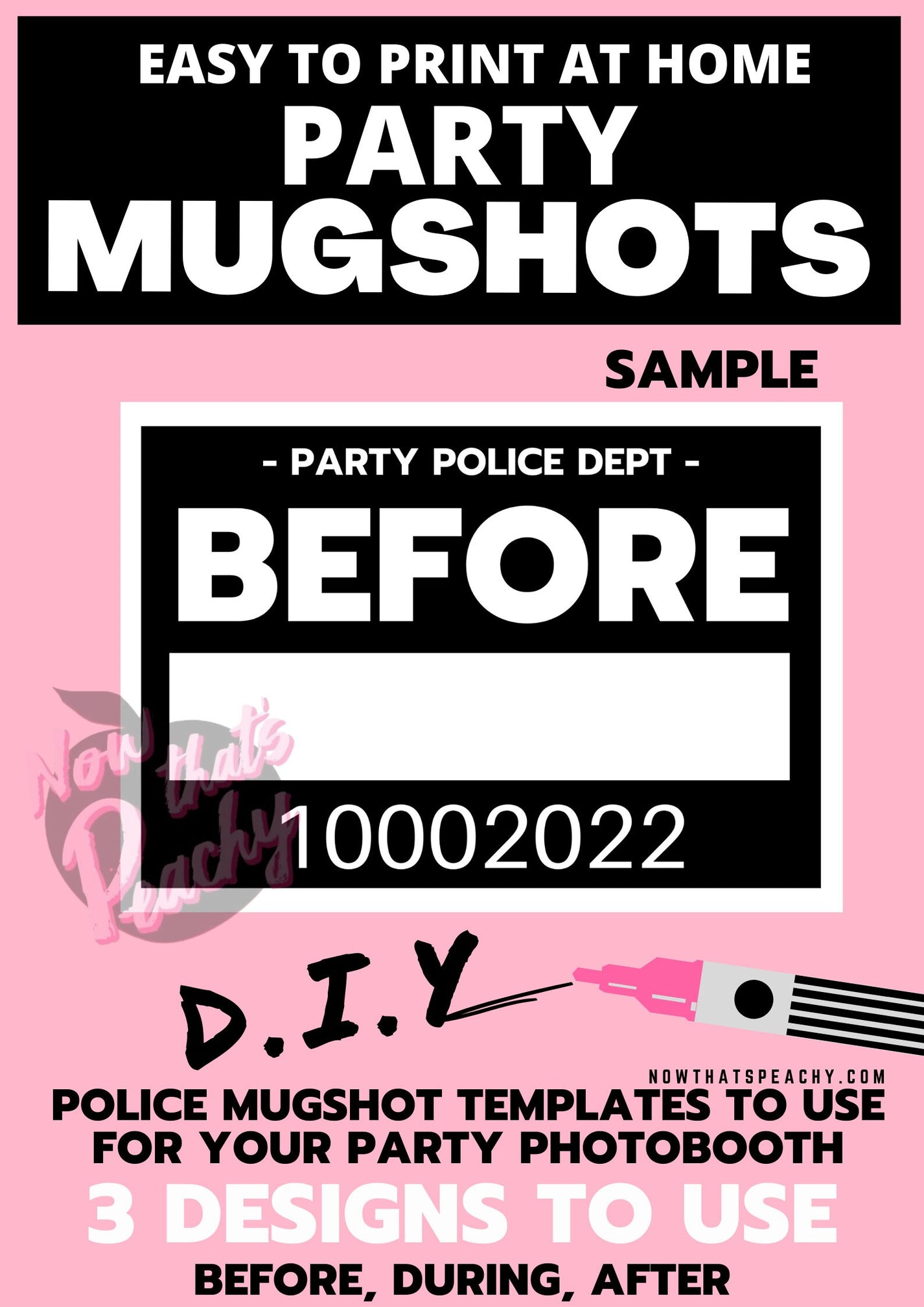 MUGSHOT Before During After Photo booth PRINTABLES police crime lineup ...