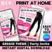 Grease INVITE Rock'n'roll PRINTABLE Black Women Birthday Party invitat ...