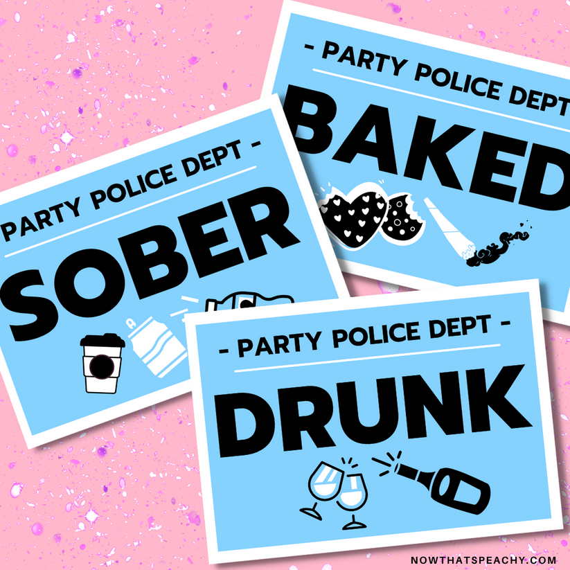 Sober Drunk Baked MUGSHOT Photo booth PRINTABLE lineup 18+ adult party – Now That's Peachy